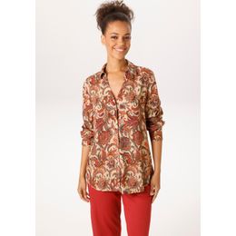 Aniston CASUAL Damen Hemdbluse, bunt, Gr. 38, Paisley, bedruckt, gebl&uuml;mt, Web, Obermaterial: 100% Viskose, Blusen, mit fantasievollem Blumendruck-