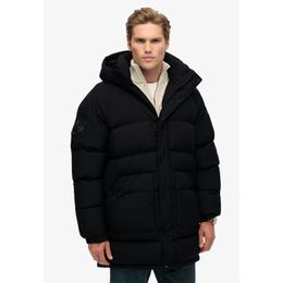 Superdry Herren Steppjacke "XPD LONGLINE BAFFLE PARKA", schwarz, Gr. L, unifarben, Web, Obermaterial: 100% Polyester, Jacken, mit Markenlabel, aus