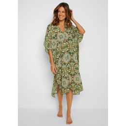 bonprix Damen Tunikakleid, gr&uuml;n, Gr. 36, Web, Obermaterial: 100% Polyester, Kleider, f&uuml;r Fr&uuml;hjahr und Sommer, Strandkleid, aus Polyester, lang