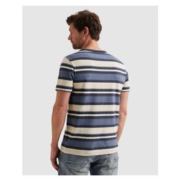 PME-Legend PME LEGEND Herren T-Shirt "Short sleeve r-neck slub striped jersey"misty water, Gr. XXL, gestreift, Jersey, Obermaterial: 100% Baumwolle, Shirts, mit