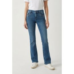 MAC Damen Bootcut-Jeans "DETROIT flared", blau, Gr. 42, Denim/Jeans, Obermaterial: 99% Baumwolle, 1% Elasthan, Jeans, Aufwendig gearbeitete Details