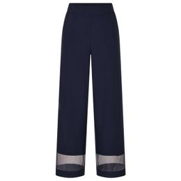 GOLDNER Damen Stoffhose "Kurzgr&ouml;&szlig;e Weite Hose VERA mit Mesh-Details", blau, Gr. 27, Obermaterial: 95% Polyester PES. 5% Elasthan EL., Hosen,