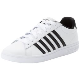 K-Swiss Herren Sneaker "Court Tiebreak II", Gr. 46, schwarz-wei&szlig;, Leder, Schuhe