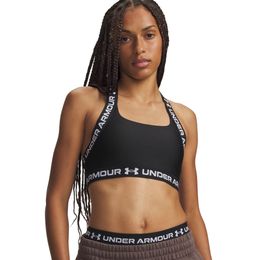 Under Armour Damen Sport-BH "HEATGEAR MID T-BACK", Gr. XS, schwarz, Obermaterial: 87% Polyester, 13% Elasthan, BHs, Sport-BH ohne B&uuml;gel, f&uuml;r Training