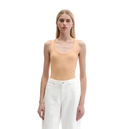 Marc O'Polo MARC O'POLO Damen T-Shirt "aus elastischem Rippjersey", beige, Gr. XXL, unifarben, Obermaterial: 97% Baumwolle, 3% Elasthan, Shirts