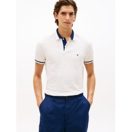 Tommy Hilfiger Herren Poloshirt "CONTRAST COLLAR BLOCK", wei&szlig;, Gr. XL, unifarben, Jersey, Obermaterial: 96% Baumwolle, 4% Elasthan, Shirts, Regular