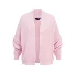 CLOUD 5IVE Damen Cardigan "CLOUD 5IVE Open Oversized Knit Cardigan", rosa, Gr. L, unifarben, 100% Polyacryl, Strickjacken