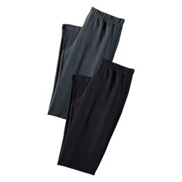 Damen Caprileggings, VIVANCE ACTIVE BY LASCANA, Gr. 52, grau, Single Jersey, Anthrazitmeliert (Obermaterial): 60% Baumwolle, 35% Polyester, 5%
