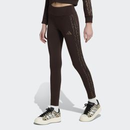 M&auml;dchen Leggings "JG AN 3S LEG", braun, Gr. 170, adidas Sportswear, Obermaterial: 93% Baumwolle, 7% Elasthan, Hosen, f&uuml;r Kinder, sportlicher Stil,