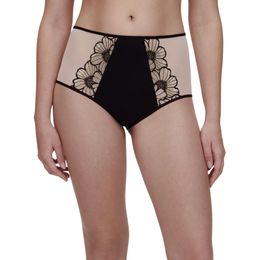 Chantelle Damen Slip "LUSH", Gr. 48, schwarz, Obermaterial: 73% Polyamid, 27% Elasthan, Unterhosen, Stickerei, T&uuml;ll, blickdichtes Gewebe