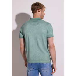 Street One MEN Herren Poloshirtcaribbean gr&uuml;n, Gr. XL, gemustert, Web, 100% Baumwolle, Shirts, in washed Optik