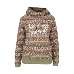 HANGOWEAR Damen Strickpullover "Hoodie QUINNLEY", gr&uuml;n, Gr. XS, Obermaterial: 60% Baumwolle CO. 40% Polyester PES., Pullover
