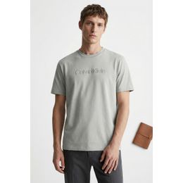 Calvin Klein Herren T-Shirt "30S EU WHOLESALE SPORTSWEAR GRAP", grau, Gr. M, unifarben, Web, Obermaterial: 100% Baumwolle, Shirts, Regular fit mit