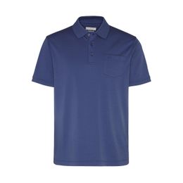 Bugatti Herren Poloshirt, blau, Gr. M, unifarben, 50% Baumwolle, 50% Polyester, Shirts, Modern Fit aus einem Baumwollmix