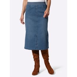 Classic Basics Damen Jeansrock, blau, Gr. 46, unifarben, 81% Baumwolle, 17% Polyester, 2% Elasthan, R&ouml;cke