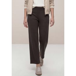 Street One Damen Stoffhose, braun, Gr. 46, unifarben, Stoff, 95% Viskose, 5% Elasthan, Hosen, High Waist