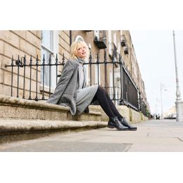 Rieker Damen Stiefelette, Gr. 40schwarz, Lederimitat, Schuhe, Klassik-Boots, Casual-Stiefelette mit zwei Rei&szlig;verschl&uuml;ssen