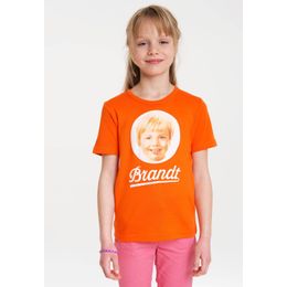 logoshirt M&auml;dchen T-Shirt "Brandt Zwieback", orange, Gr. 92, bedruckt, 100% Baumwolle, Shirts, mit Retro-Print