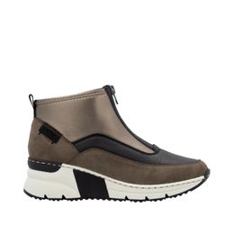 Rieker Damen Schlupfboots, Gr. 36braun, Textil, Schuhe, Stiefelette, High Top Sneaker mit Rei&szlig;verschluss auf der Vorderseite
