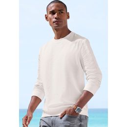 John Devin Herren Langarmshirt, wei&szlig;, Gr. L, unifarben, Jersey, Obermaterial: 60% Baumwolle, 40% Polyester, Shirts, in Struktur-Qualit&auml;t und in