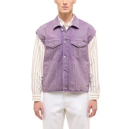 Mustang Herren Outdoorjacke "Herren Style Heede Vest"lila, Gr. M, unifarben, Denim/Jeans, 99% Baumwolle, 1% Elasthan, Jacken