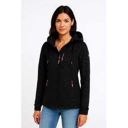 LPO Damen Softshelljacke "Softshelljacke Sarina", schwarz, Gr. 38, Softshell, 92% Polyester, 8% Elasthan, Jacken, mit Allover‐Pr&auml;gung