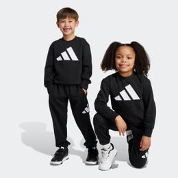 Jungen Trainingsanzug "ESSENTIALS KIDS", schwarz-wei&szlig;, Gr. 104, adidas Sportswear, Obermaterial: 70% Baumwolle, 30% Polyester, Sportanz&uuml;ge