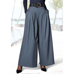 Lascana Damen Hosenrock "mit weitem Bein und Bundfalten, elastischer Bund", grau, Gr. 38, unifarben, Web, Obermaterial: 80% Polyester, 18% Viskose,