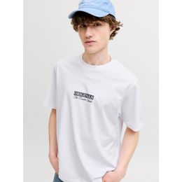 Jack & Jones JACK & JONES Herren T-Shirt "JORSAVONA BOX TEE SS CN STYD SS26"hellwei&szlig;, Gr. XL, bedruckt, Jersey, Obermaterial: 100% Baumwolle, Shirts, Baumwolle,