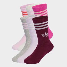 M&auml;dchen Sportsocken "3S CREW S 6P K", adidas originals, Gr. 22, bunt, Obermaterial: 60% Baumwolle, 27% Polyester, 8% Polyamid, 5% Elasthan, Socken