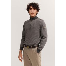 Bugatti Herren Troyer "Zeitlos", grau, Gr. 4XL, unifarben, Sweatware, 65% Baumwolle, 30% Polyester, 5% Elasthan, Pullover, im Materialmix Modern Fit