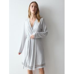 Triumph Damen Morgenmantel "Comfort Allure Robe", Gr. 44, grau, Obermaterial: 94% Modal, 6% Elasthan, Hausm&auml;ntel, weich und pflegeleicht