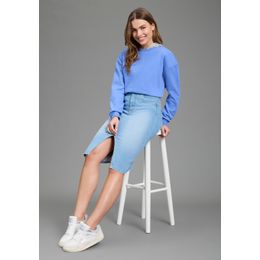 Kangaroos Damen Jeansrock, blau, Basic, Gr. 38, unifarben, Denim/Jeans, Obermaterial: 98% Baumwolle, 2% Elasthan, R&ouml;cke, in Midil&auml;nge mit Schlitz