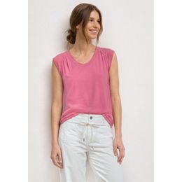 Street One Damen Shirttop, pink, Gr. 36, unifarben, Stoff, 95% Viskose, 5% Elasthan, Tops, aus stretchigem Viskosematerial