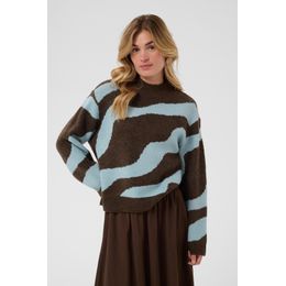 Saint Tropez Damen Rollkragenpullover "MallieSZ Pullover", braun, Gr. XXL, gemustert, Strick, Obermaterial: 68% Polyamid, 28% Polyester, 4% Elasthan,