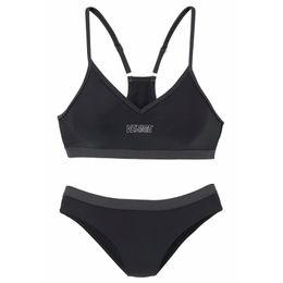 Venice Beach Damen Bustier-Bikini, schwarz, Gr. 34, unifarben, Polyamid, Bikini-Sets, mit abget&ouml;nten Details