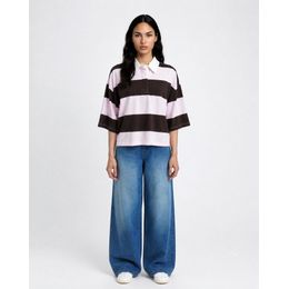 Smith & Soul SMITH & SOUL Damen Kurzarmshirt, braun, Gr. XL, gestreift, Single Jersey, Material: 100% Baumwolle, Shirts, mit &uuml;berschnittener Schulter
