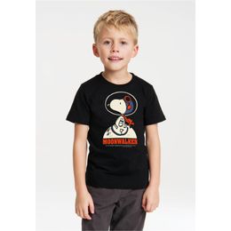 logoshirt M&auml;dchen T-Shirt "Snoopy - Moonwalker", schwarz, Gr. 116, unifarben, 100% Baumwolle, Shirts, mit l&auml;ssigem Snoopy-Motivdruck