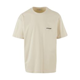 Herren T-Shirt "Upscale by Mister Tee Upscale Core EMB Oversize Tee", beige, Gr. L, UPSCALE BY MISTER TEE, bedruckt, 100% Baumwolle, Shirts