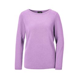 GOLDNER Damen Strickpullover "Kurzgr&ouml;&szlig;e Feinstrickshirt mit U-Boot-Ausschnitt", lila, Gr. 22, Obermaterial: 100% Kaschmir WS., Pullover, keine/nicht