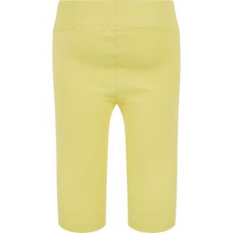 Urban Classics M&auml;dchen Radlerhose "Urban Classics Damen Girls High Waist Cycle Shorts", gelb, Gr. 122, unifarben, 95% Baumwolle, 5% Elasthan, Hosen