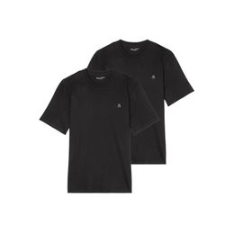 Marc O'Polo MARC O'POLO Herren T-Shirt "T-Shirt Small-Logo 2er Pack", schwarz, Gr. M, Obermaterial: 100% Baumwolle CO., Shirts