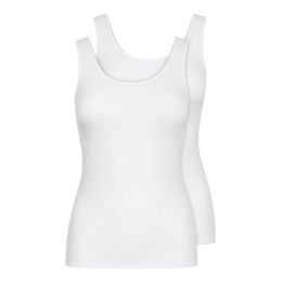 Nina von C. Damen Achseltop "2er Pack Damen Achseltop Pure", Gr. 36, wei&szlig;, Obermaterial: 52% Viskose CV. 40% Modal CMD. 8% Elasthan EL., Unterhemden