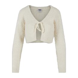 Urban Classics Damen Strickjacke "Urban Classics Damen Ladies Tied Cropped Feather Cardigan", wei&szlig;, Gr. S, unifarben, 51% Polyacryl, 49% Polyamid,
