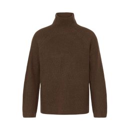 oxmo Damen Strickfleece-Pullover "Strickpullover OXNelly", braun, Gr. XL, Obermaterial: 50% Polyacryl PAN. 50% Polyacryl PAN recyc.., Pullover