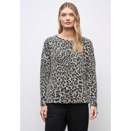 Street One Damen Langarmshirt, grau, Gr. 40, unifarben, Stoff, 64% Polyamid, 23% Polyester, 13% Viskose, Shirts, im Shirt-Style