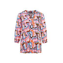 GOLDNER Damen Tunika "Kurzgr&ouml;&szlig;e Mit Allover-Print in Tunikaform, 3/4-&Auml;rmeln", wei&szlig;, Gr. 19, Obermaterial: 100% Viskose CV., Tuniken, keine/nicht
