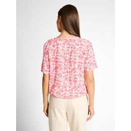 Tom Tailor Damen Klassische Bluse "Regular"coral pink ginkgo minimal, Gr. 40, gemustert, Web, Obermaterial: 100% Viskose, Blusen, mit All-Over Print