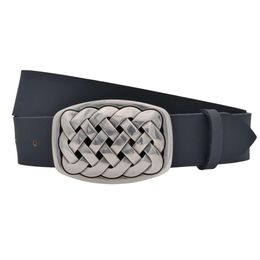 AnnaMatoni Damen Lederg&uuml;rtel "AnnaMatoni AnnaMatoni Damen G&uuml;rtel Echtleder 4cm mit silberner", blau, Gr. 115, 100% Leder, G&uuml;rtel