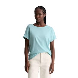 Marc O'Polo Damen T-Shirt "aus Organic Cotton", blau, Basic, Gr. S, MARC O'POLO DENIM, unifarben, Obermaterial: 100% Baumwolle, Shirts